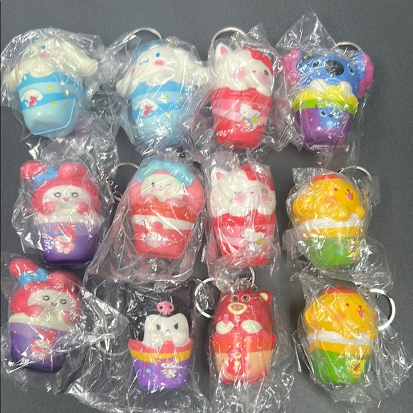 Accessories | 12 Colorful Squishy Cartoon Keychains | Poshmark